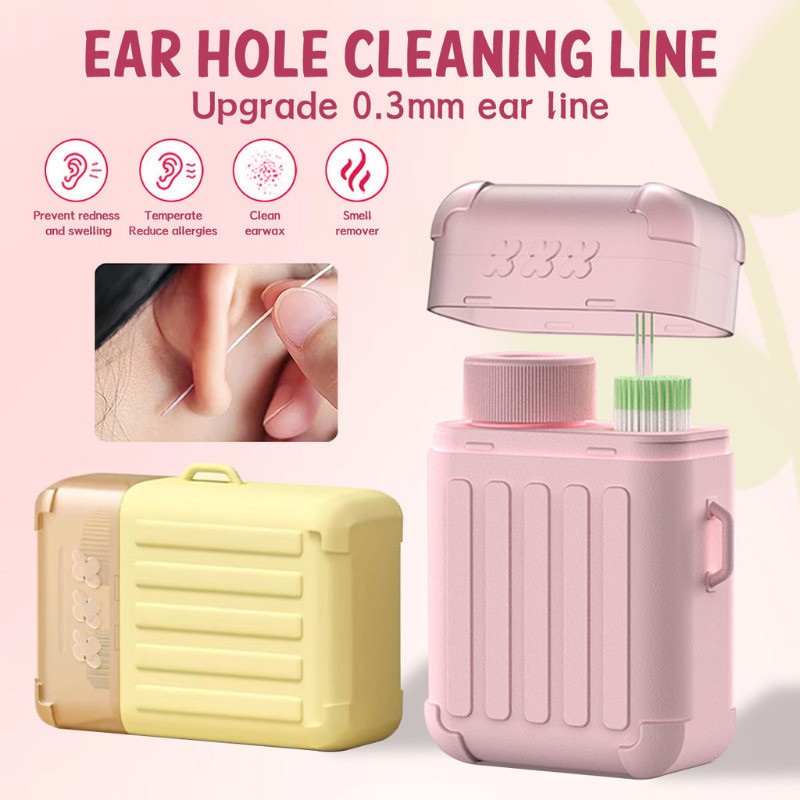 240pcs/set Ear Hole Cleaning Line with Cleaning Solution Disposable Ear ...