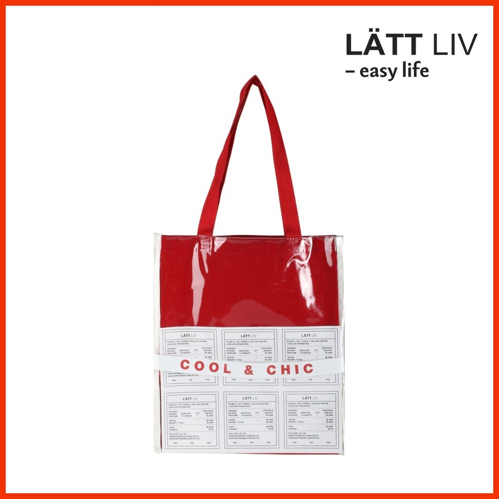 LATT LIV Canvas Tote Bag with Clear PVC | Shopee Philippines