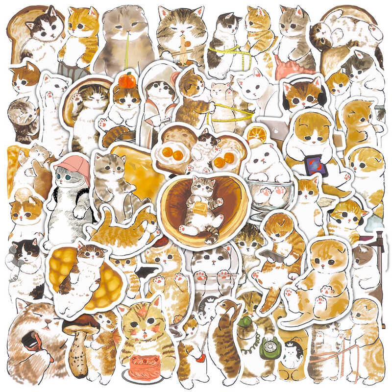 8Bb 10/30/50Pcs Cute Cat Cartoon Stickers Aesthetic Kawaii Animal ...