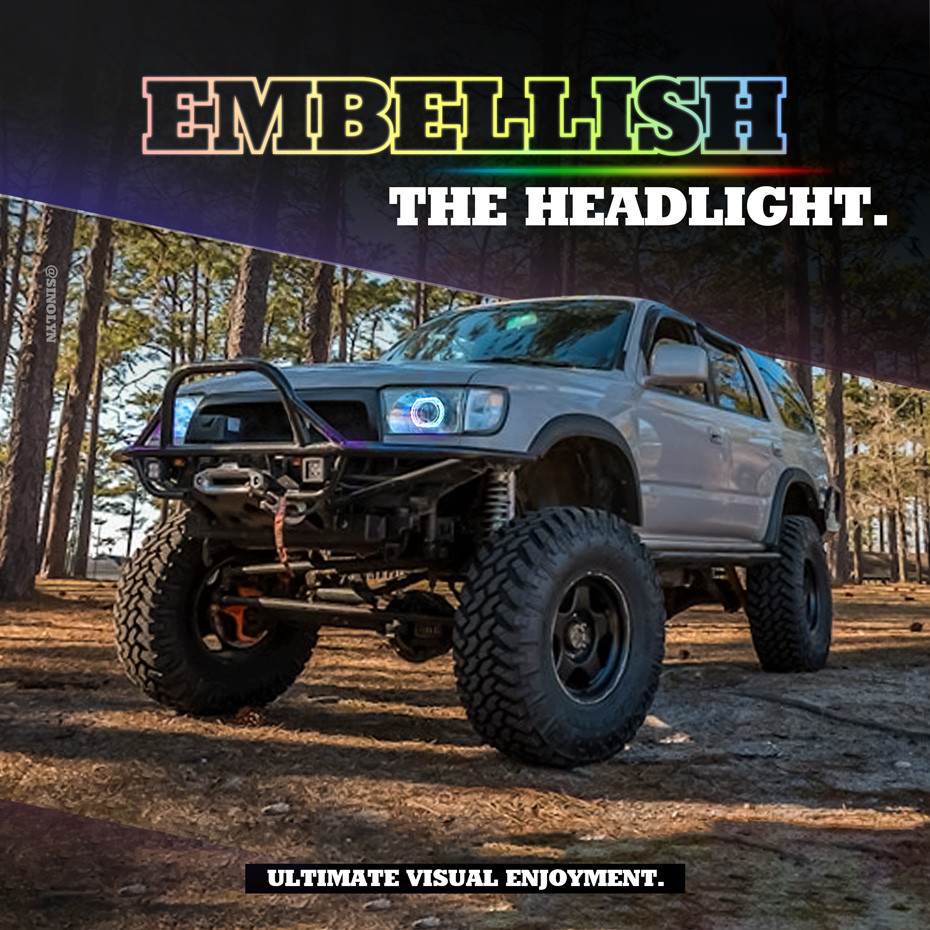 Sinolyn RGB LED Angel Eyes Shrouds Dynamic Turn Signal Sequential ...