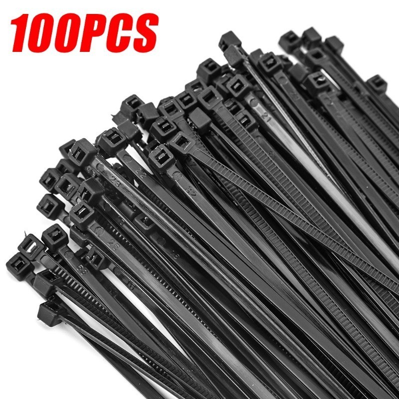 100Pcs Nylon Cable Ties Adjustable Self Locking Cord Ties Straps Reusable Fastening Loop Plastic ...