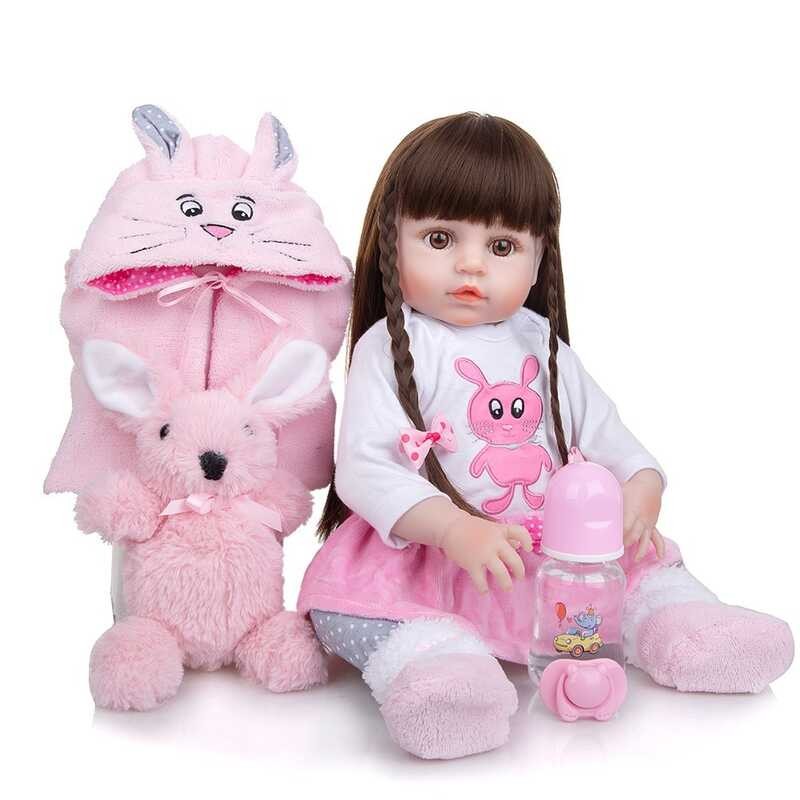 Nom Bear Simulation Doll Full Vinyl Rebirth Doll Toy 19 Inch Baby Girl ...
