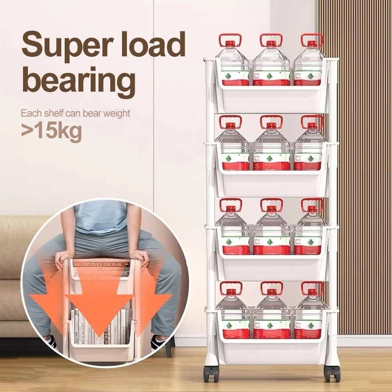 Trolley Cart Organizer Multi-function Moving Rack Book Kitchen Storage ...