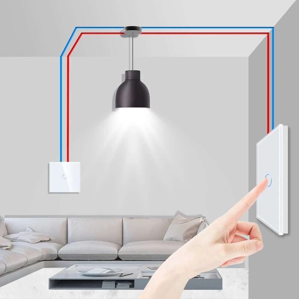 Touch EU 2Way Tempered Crystal Glass Panel Wall Light Sensory 1/2/3 ...
