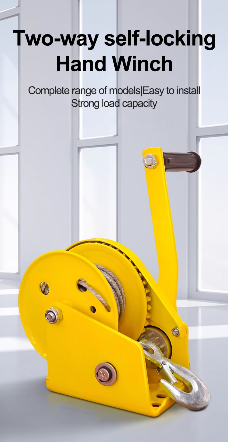 2600LB Heavy Duty Hand Winch - 30m(98ft) Alloy Steel Wire Rope w/Alloy ...
