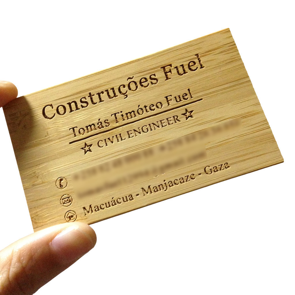 2mm Blank Bamboo Business Card Rectangular Cutouts Visit Cards for DIY ...