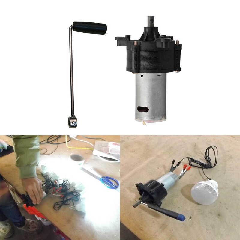 Miniature Wind Hydraulic Generator Hand Crank Manual Dynamotor W/Handle ...