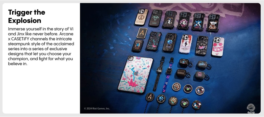 CASETiFY X ARCANE Hextech Crystal Case Magnetic suction Black&Sliver ...