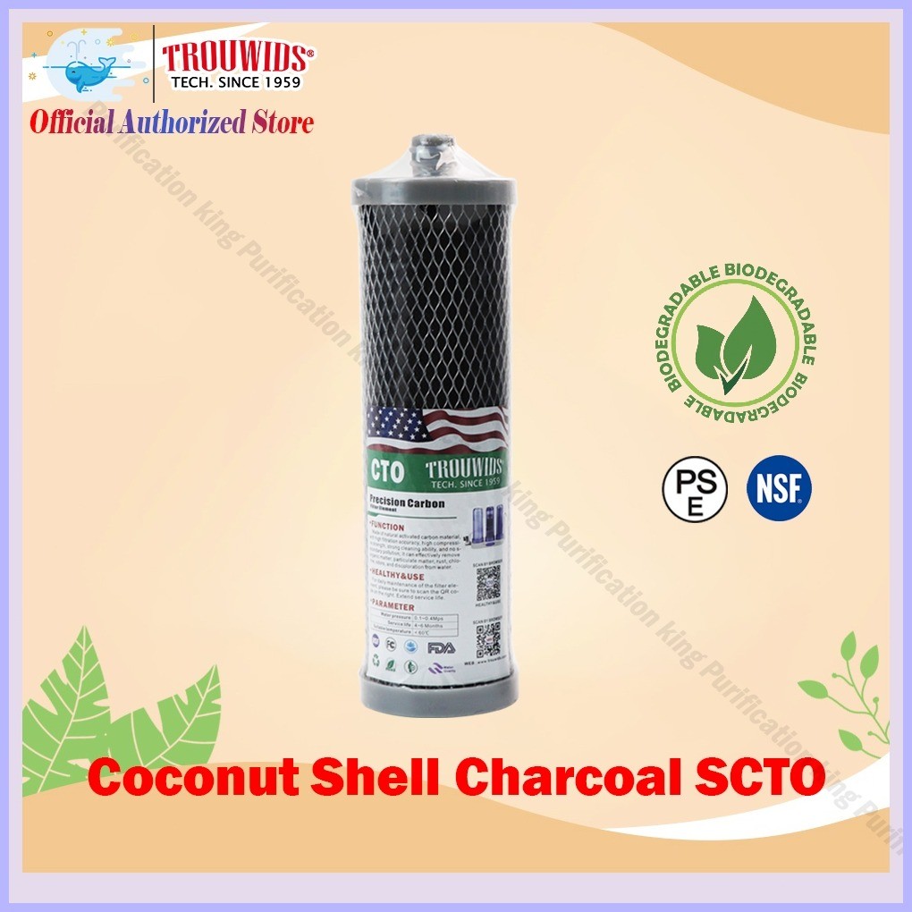 10 Inch CTO Universal Coconut Shell Compress Activated Carbon - Water Filter Purifier Cartridge ...