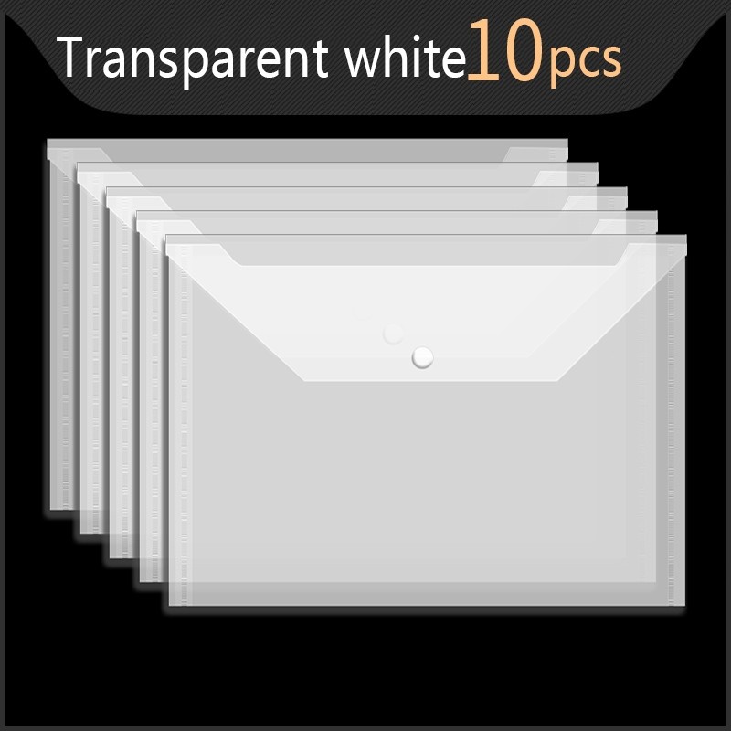 50PCS Plastic Envelopes With Snap Closure Clear Capacity File Folder ...