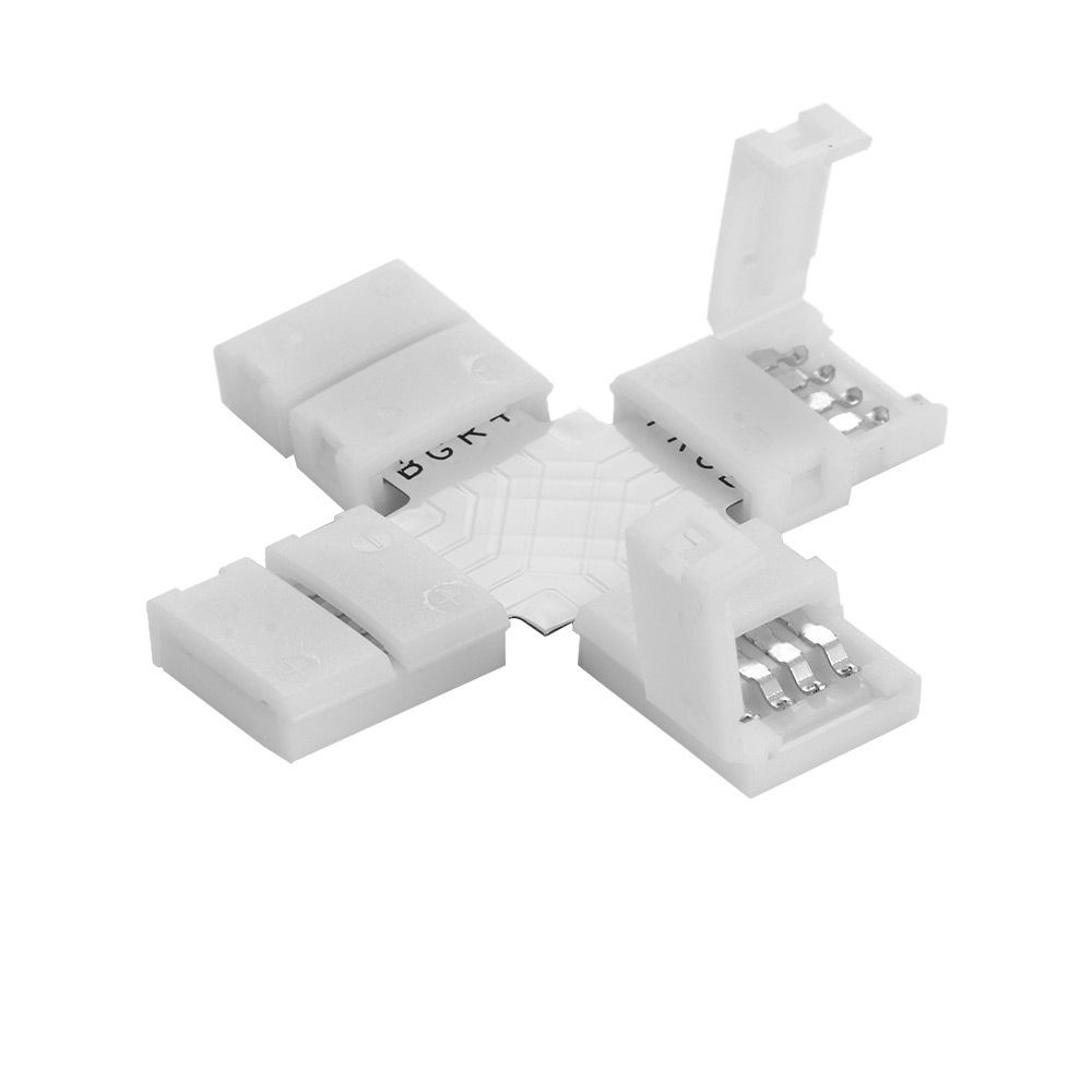 1 Pc 4Pin LED Strip Connector L T Cross Shape PCB Corner Connector for RGB 3528 5050 Clip-on ...