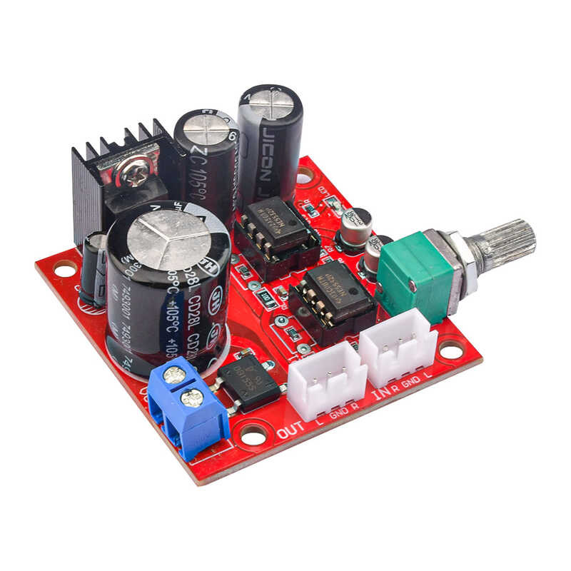 AC5-16V NE5532 Dual DC6-24V Single Power Amplifier Microphone Preamplifier Module Audio Op Amp ...