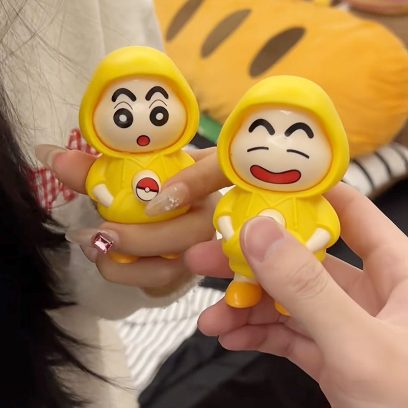Labubu Kuromi Crayon Shin Chan Face Change Keychain Cartoon Cute Funny ...