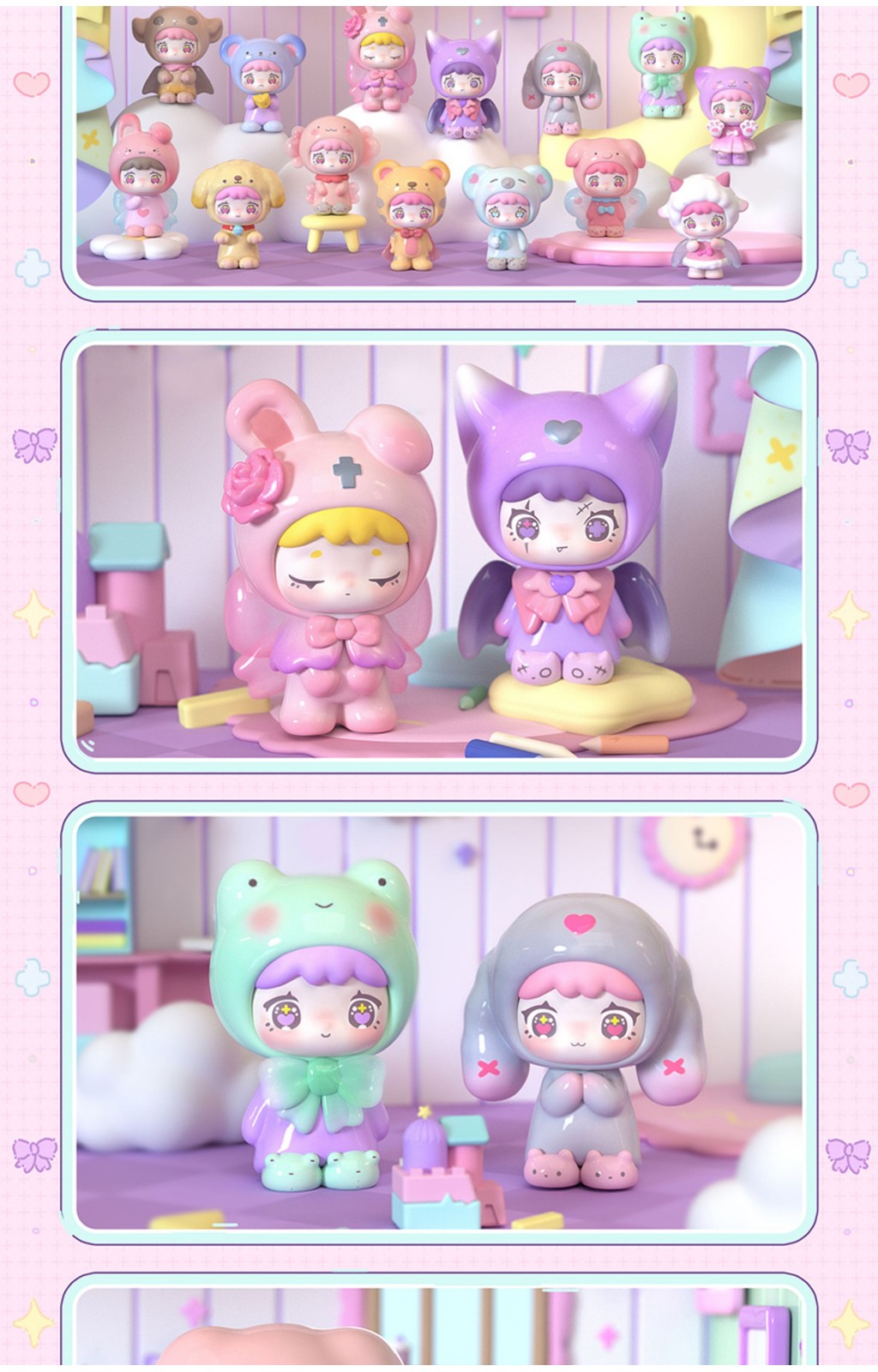 QUBII Animal Castle Day&Night Mini Figure Pvc with Number 5cm（12 Pcs ...