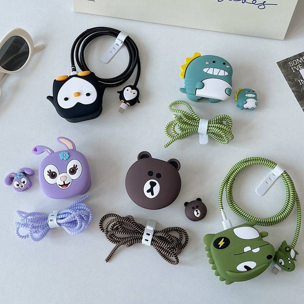 4PCS Set Silicone Charger Case for iPhone UK 20W Charging Head ...