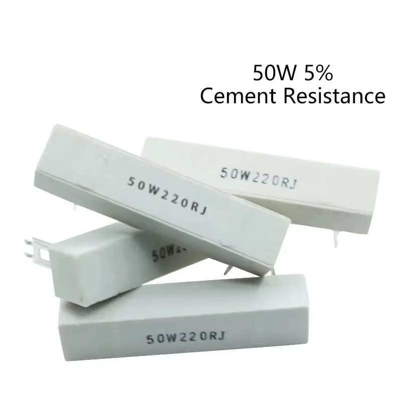 50W Cement Resistor High Power Ceramic cement Resistor 0.1/0.5/1/2/3/5 ...