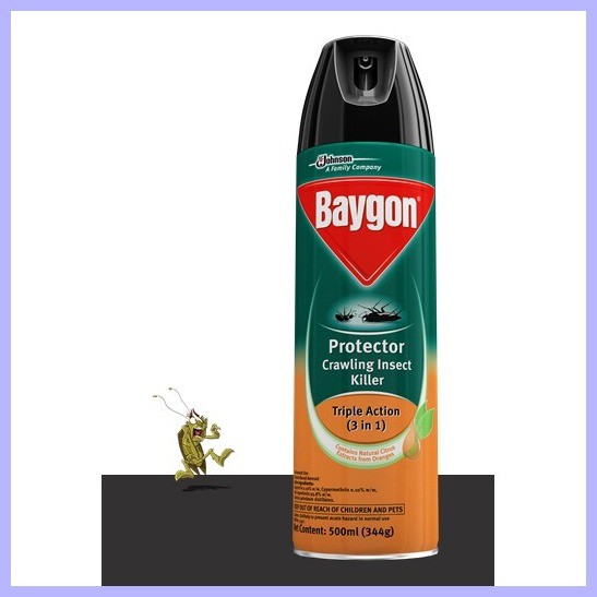 Baygon Protector Crawling Insect Killer Triple Action (3 in 1) - 500 ...