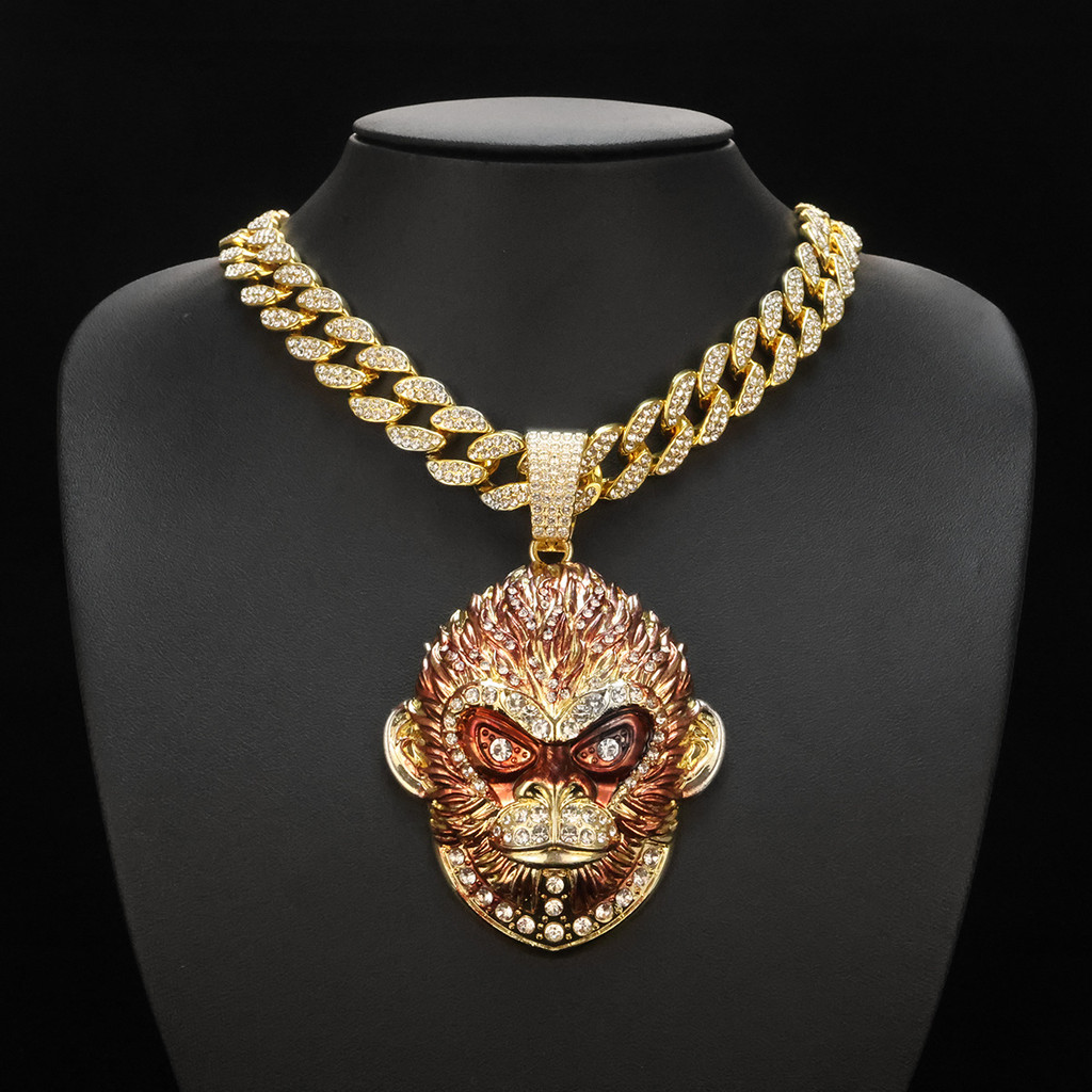 New Black Myth Goku Diamond Pendant Beat the Buddha Monkey King Cuban ...