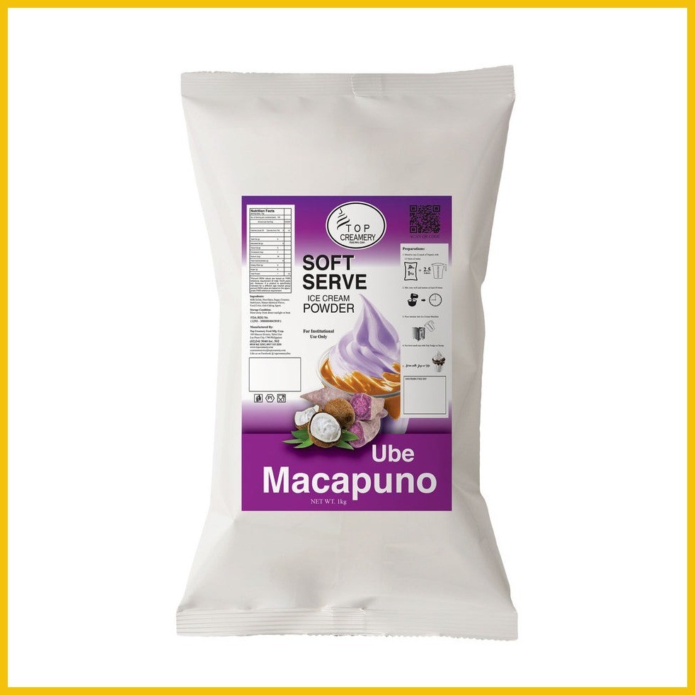 ๑ ☽ Top Mix Soft Serve Ice Cream Powder Ube Macapuno 1kg | Shopee ...