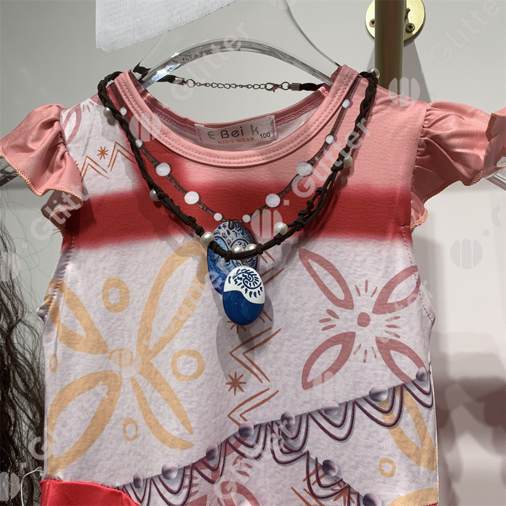 2024 New Movie Moana 2 Cosplay Costume for Kids Girl 3D Printed Sling ...