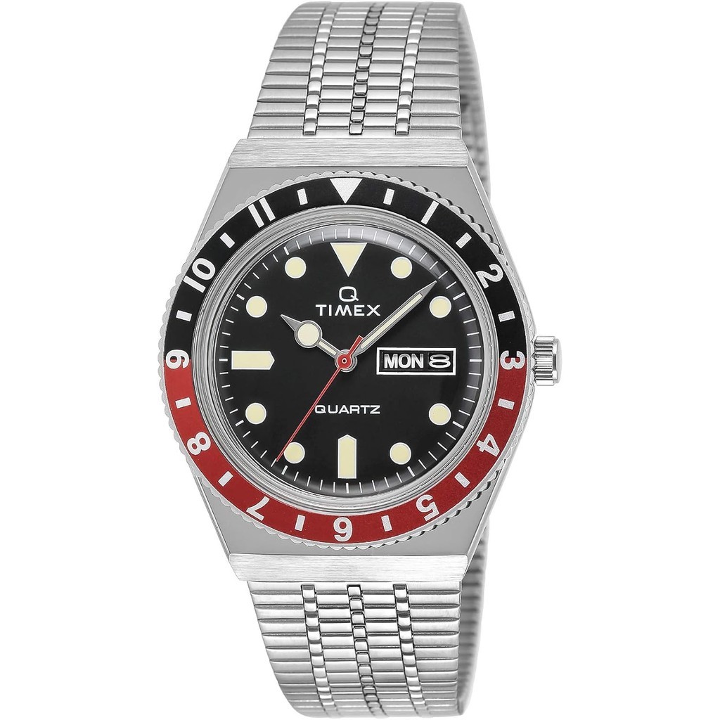 Timex Watch [Timex Q], black/red, Bracelet Type | Shopee Philippines