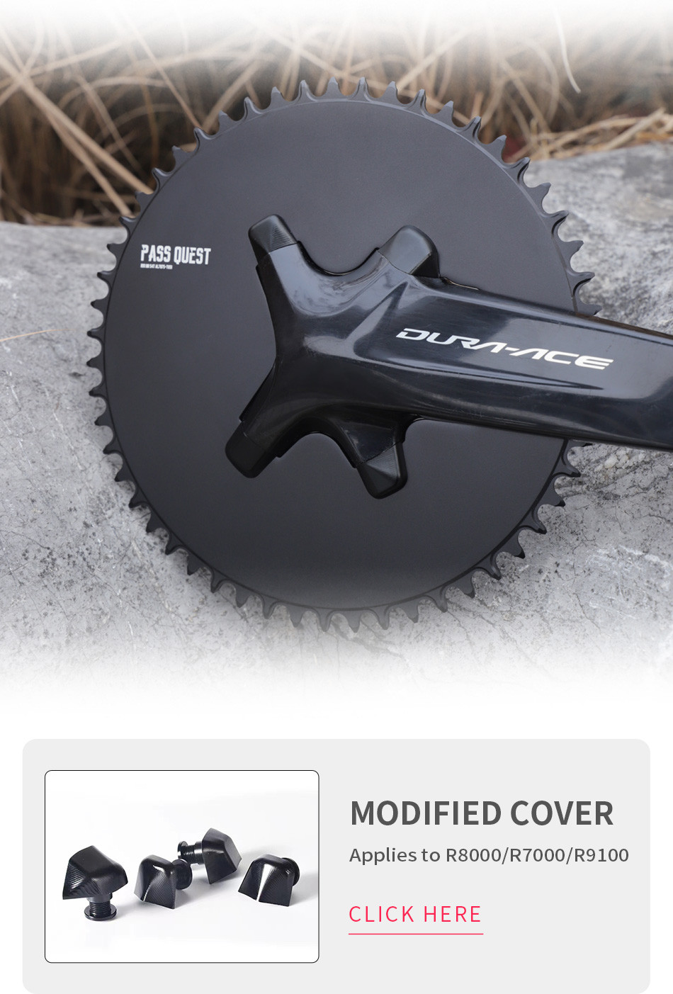 PASS QUEST Chainring for 105 R7000 Shimano Dura Ace R9100 Ultegra r8000 ...