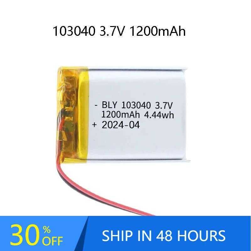 103040 3.7V 1200mAh Polymer Lithium Rechargeable Battery for GPS Navigator MP3/4/5 Bluetooth ...