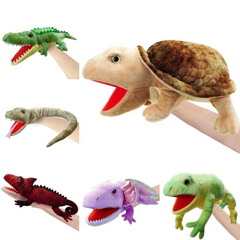 Adorable Lizard Puppet Toy Soft Reptile Stuffed Animal For Kids ...