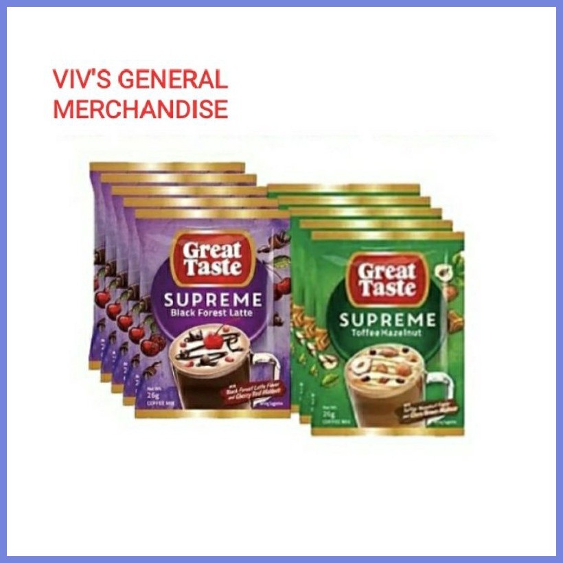 ๑ Great Taste Supreme Toffee Hazelnut (26g x 5 s) and Supreme Black ...