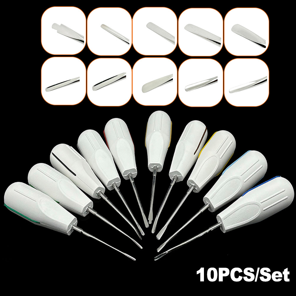 10pcs/set Dental Root Fragment Luxating Elevators Tooth Extraction ...