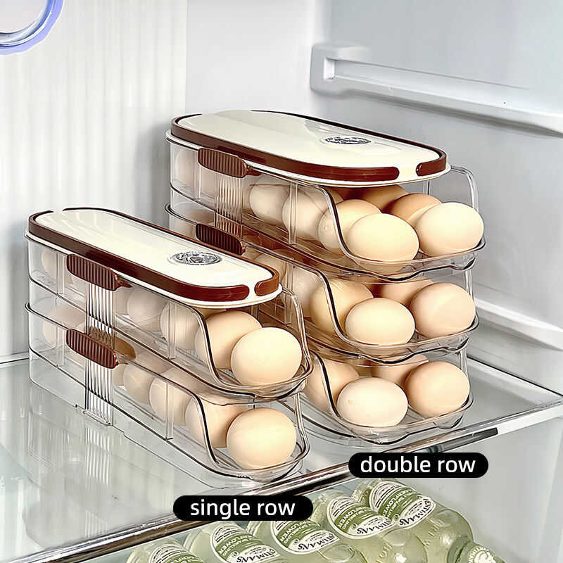 1 piece, storage box, automatic rolling ra storage, hand-held egg ...