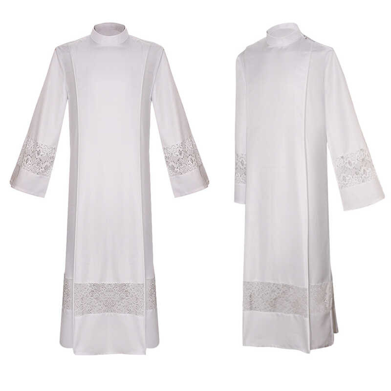 Clergy Robe Priest Costume Lace Surplice Cassock White Long ALB ...