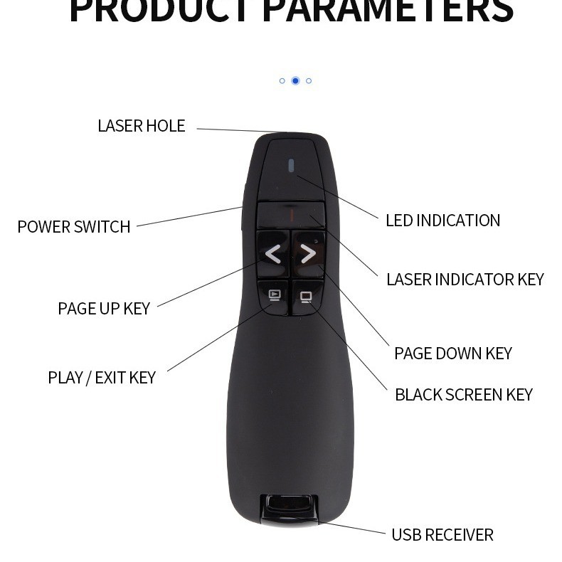 2.4GHz Wireless USB Presenter Red Laser Pointer Remote Control ...