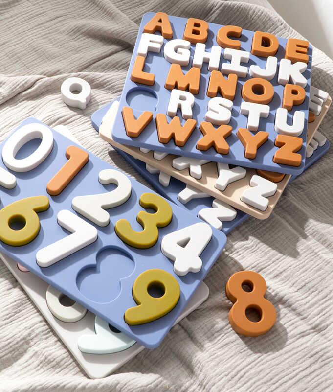 Number 3D Letter Silicone Puzzle Jigsaw Toys Sorting Math Brick Kids ...