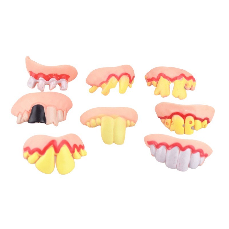 Simulation Rotten Fake Teeth Cosplay Prop Dentures Funny Party Trick ...