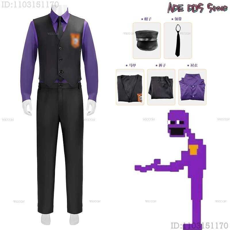 William Afton Cosplay Fnaf Purple Guy Costume Five Nights /Sa Freddy's ...