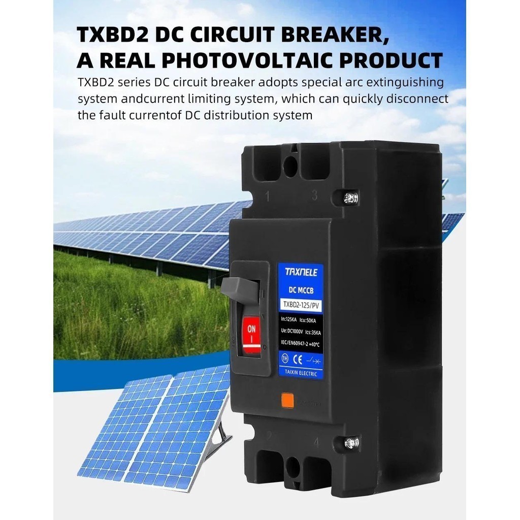 TAXNELE DC MCCB 2P 250A 1000V DC Solar Molded Case Overload Protector ...