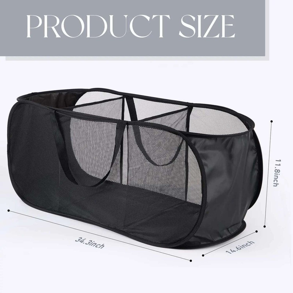 Popup Mesh per 3 Compartment Sortable Horizontal Collapsible Basket for ...