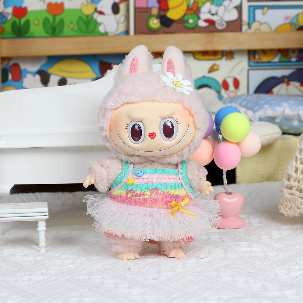 Labubu Macaron Princess Dress for Have A Seat Labubu Doll Outfit ...