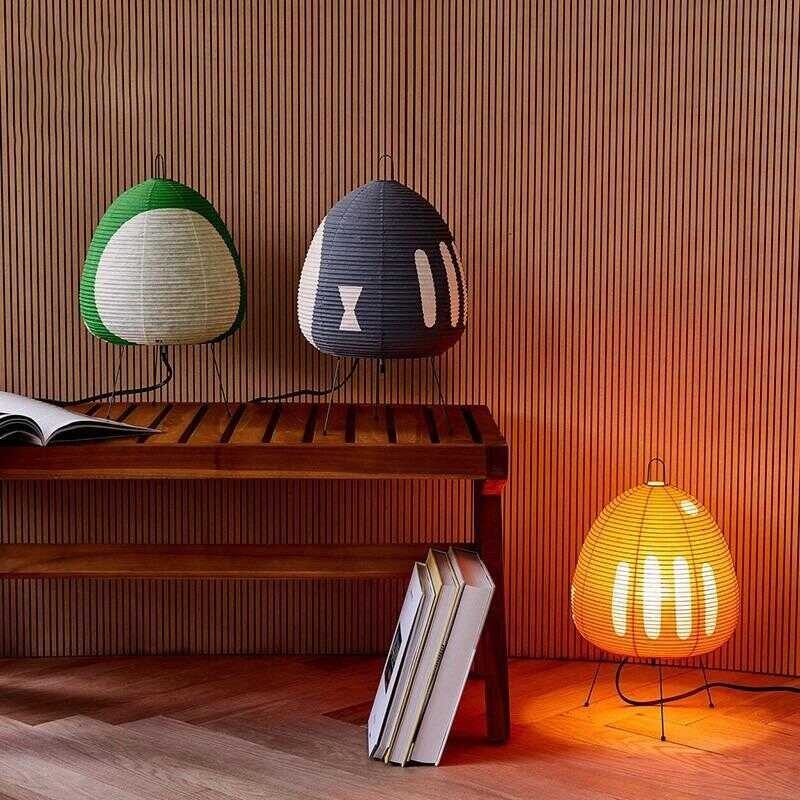 Japanese Style Tripod Rice Paper Table Lamps For Bedroom Akari Nohi ...