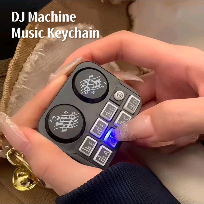 Creative Mini DJ Machine Music Keychain Students Bag Decompression ...