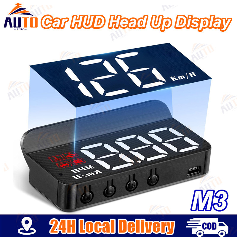 M3 Car HUD Universal Head Up Display Portable OBD2 Speedometer Voltage ...