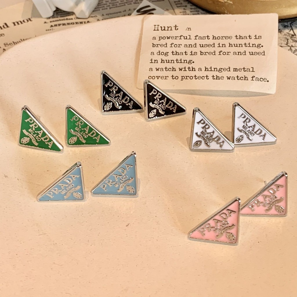 PRADA P's Inverted Triangle Metal Earrings Are Personalized And Trendy ...