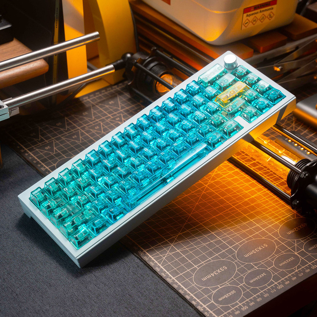 Hawaii Gradient Blue Transparent Mechanical Keyboard Keycaps Complete ...