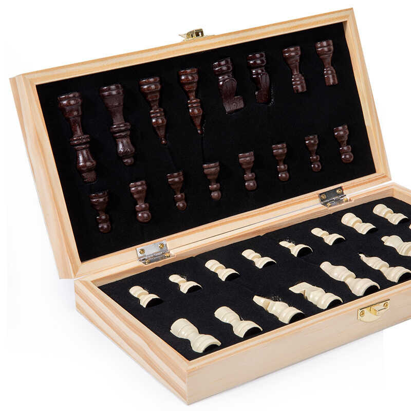F4 Wooden Rounded Folding Chess Set Para Laro Magulang-Anak Ng Adulto ...