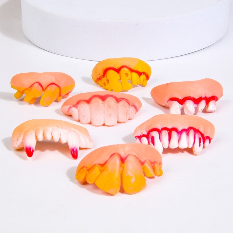 Simulation Rotten Fake Teeth Cosplay Prop Dentures Funny Party Trick ...