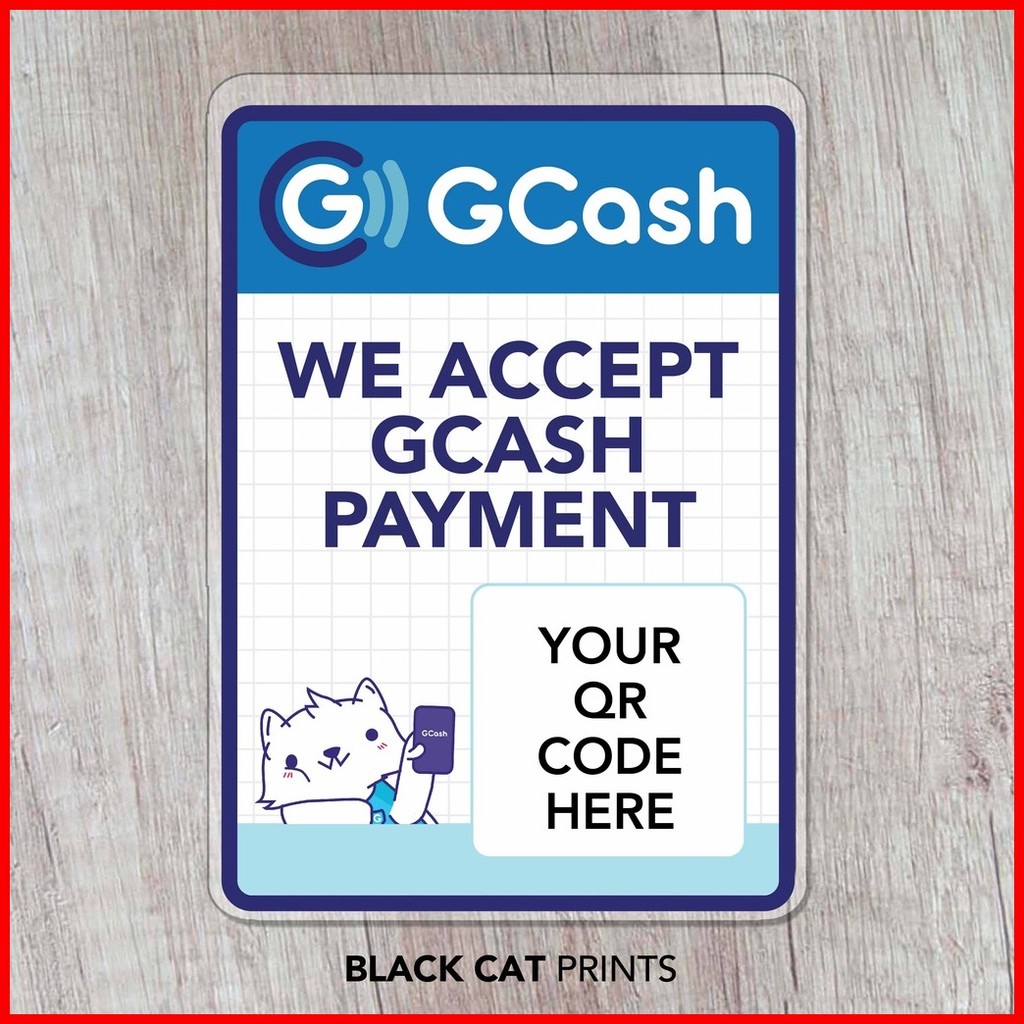 ♠ GCash Signs with QR Code / Laminated Sign / Sign Board | Shopee ...