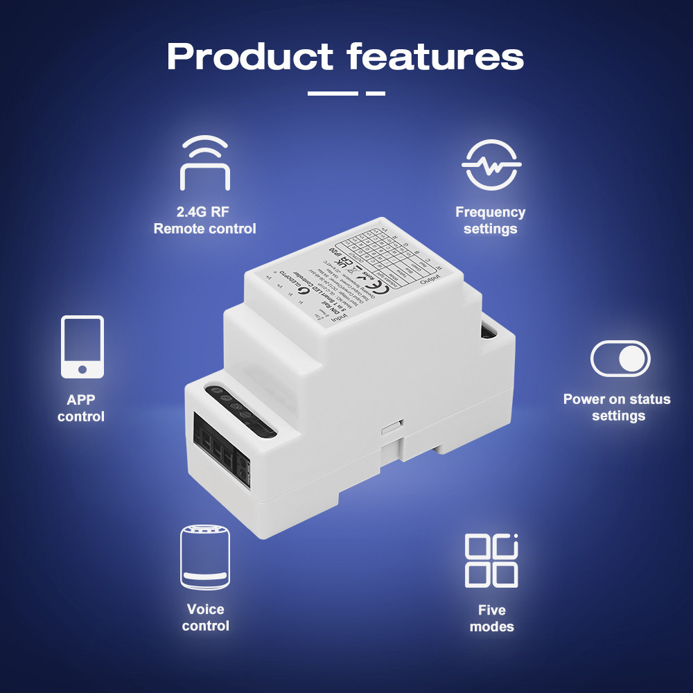 Gledopto Zigbee 3.0 Din Guide Rail 5 in 1 RGBCCT/RGBW/RGB/ CCT/Dimmer LED Strip Controller Pro ...