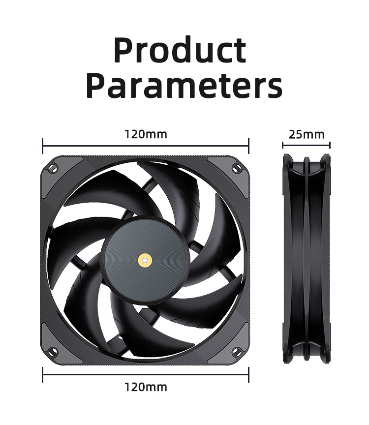 TEUCER T20 PC Fan S-FDB 12V 4Pin 2500RPM High Pressure Chassis Cooling ...