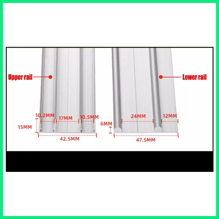 Wardrobe cabinet sliding door track roller set 1 meter Pulley Caster ...